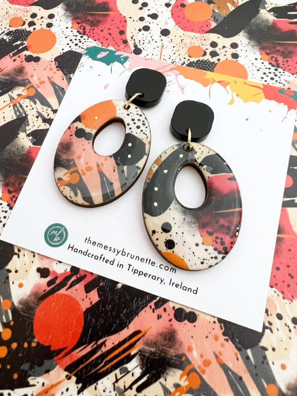Painted Abstract Earrings in 3 Styles | Irish Made Earrings – The Messy ...