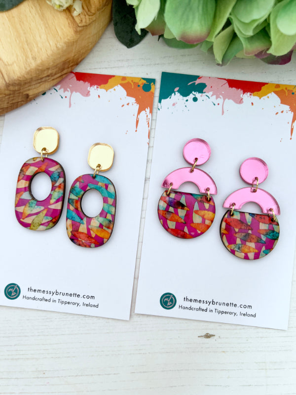 Colourful statement earrings store